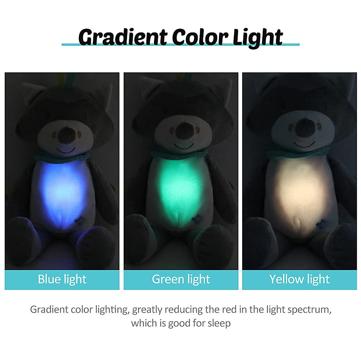 Konig Kids Baby Sleep Soothers, Baby Sleep Aid Plush Toy with Auto Power Off Timer, Night Light Projector, 10 Soothing Lullabies, White Noise Machine