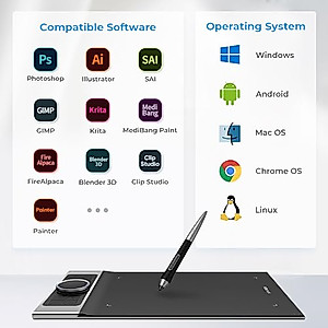 XPPen Deco Pro Medium Graphics Drawing Tablet Ultrathin Digital Pen Tablet with Tilt Function Double Wheel and 8 Shortcut Keys 8192 Levels Pressure 11x6 Inch Working Area