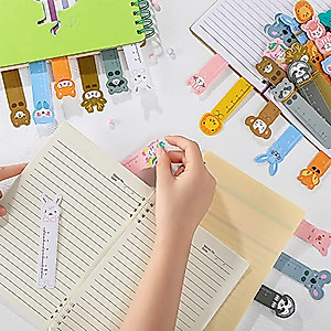 HOTOP 36 Pcs Cute Animal Funny Bookmarks for Kids PVC Cartoon Kawaii Bookmark with Ruler Office School Gift Ideas Stationery Reading Accessories Book Lovers