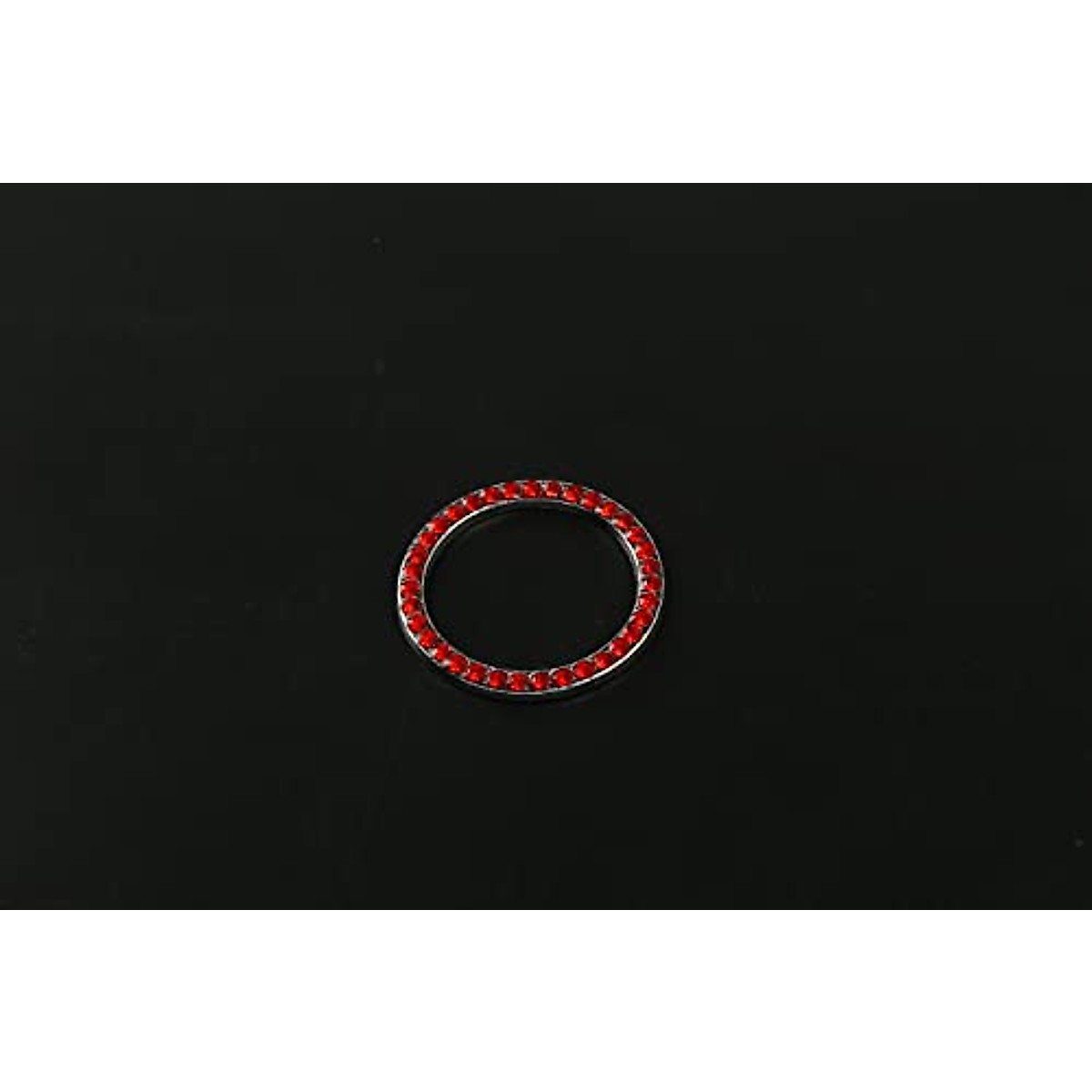 Bling Car Crystal Rhinestone Ring Emblem Sticker, Car Interior Decoration, Bling Car Accessories for Women, Push to Start Button, Key Ignition Starter & Knob Ring （Red）
