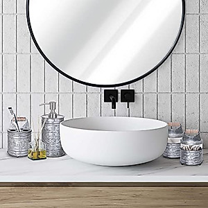 Autumn Alley Rustic Bathroom Accessories Set 4 - Galvanized Farmhouse Soap Dispenser, Rustic Toothbrush Holder, 2 Apothecary Jars Qtip Holder - Rustic Bathroom Decor – Farmhouse Bathroom Accessories