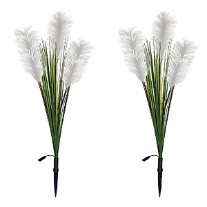 Fake Plants Artificial Plants Reed Greenery Flowers，Pampas Grass Suitable for Office, Home Floor Indoor and Outdoor Decoration LED Lighting (2 Packs)