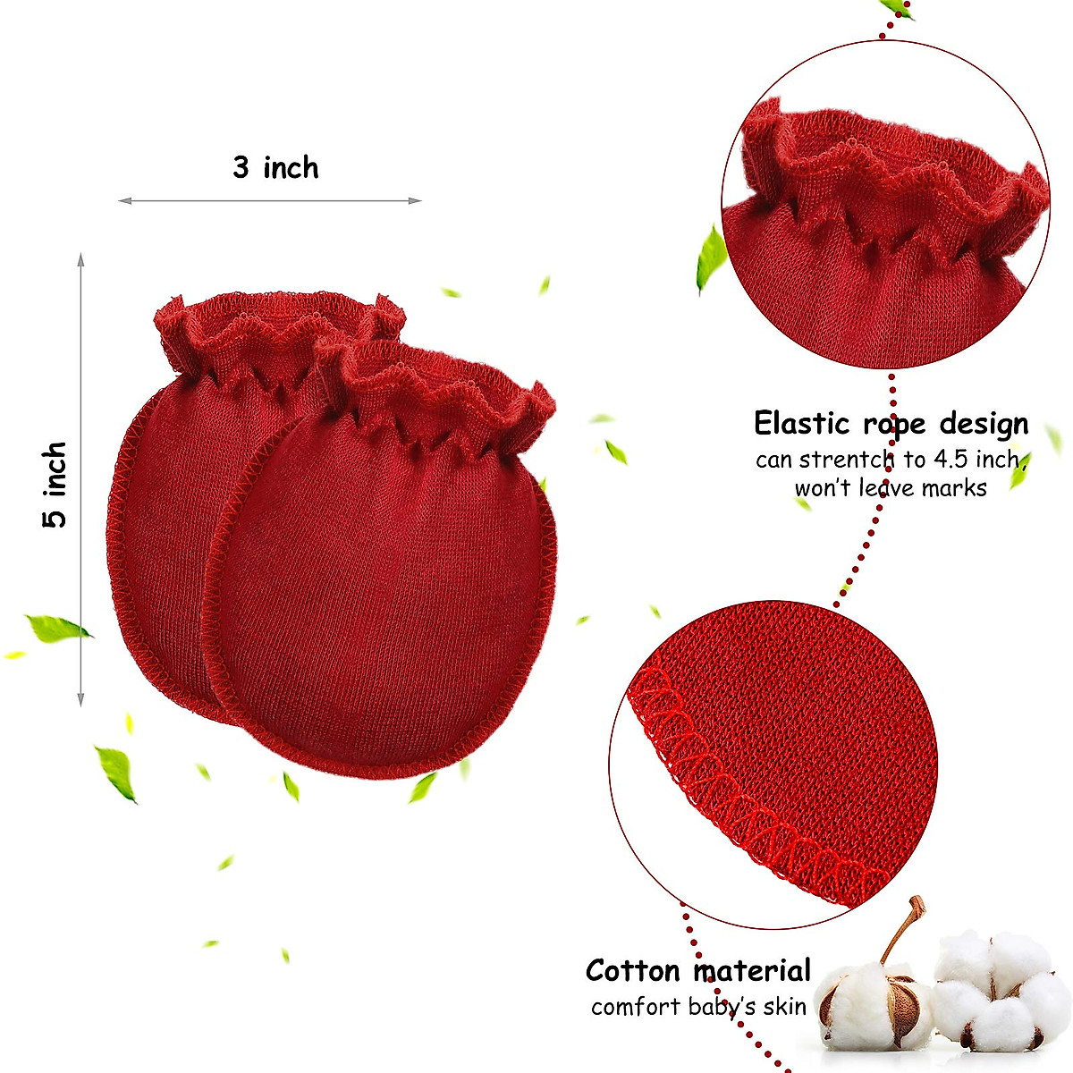 SATINIOR 12 Pairs Newborn Baby Mittens and Socks Set Baby Mittens No Scratch Cotton Gloves Non Slip Ankle Socks 0-6 Months(Multiple Colors)