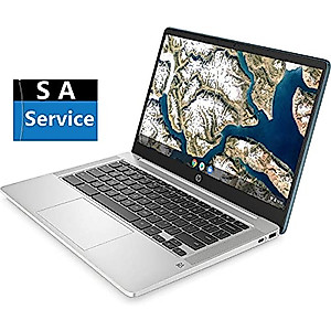 HP 14in Touchscreen Chromebook, Intel Celeron N4000, 4GB RAM, 128GB eMMC, WiFi, Bluetooth, Webcam, Audio by B&O, SA Service, Chrome OS, Brilliant Blue (Renewed)
