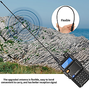 Baofeng UV-5R Ham Radio Handheld Dual Band Long Range Walkie Talkie for Adults Bafeng Portable Radio Two Way Radio Walkie Talkies with Full Set (Black 1Pack)