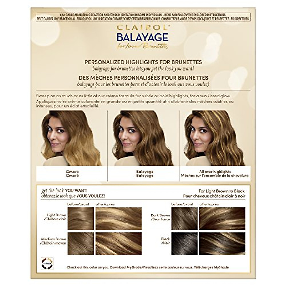 Clairol Nice'n Easy Balayage Permanent Hair Dye, Brunettes Hair Color, Pack of 3