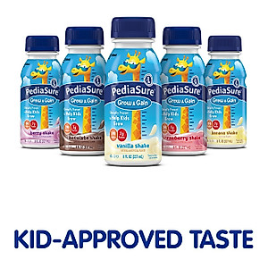 PediaSure Grow & Gain Nutrition Shake For Kids, Banana, 8 fl oz (Pack of 24)