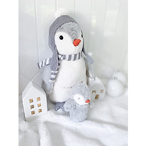 MON AMI Pebble The Penguin Stuffed Animal with Baby 14”, Soft & Cuddly Plush Penguin, Use as Toy/Nursery Room Décor, Great Gift for Kids of All Ages