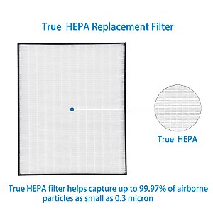 Bibolic AD3000 Replacement Filter Kit Fit for Series Air Purifier, Includes 1 True HEPA Filter, 2 Carbon Filters and 6 Extra Pre-Filters, Part ADF3001 ADF3002 + Pre-Filter