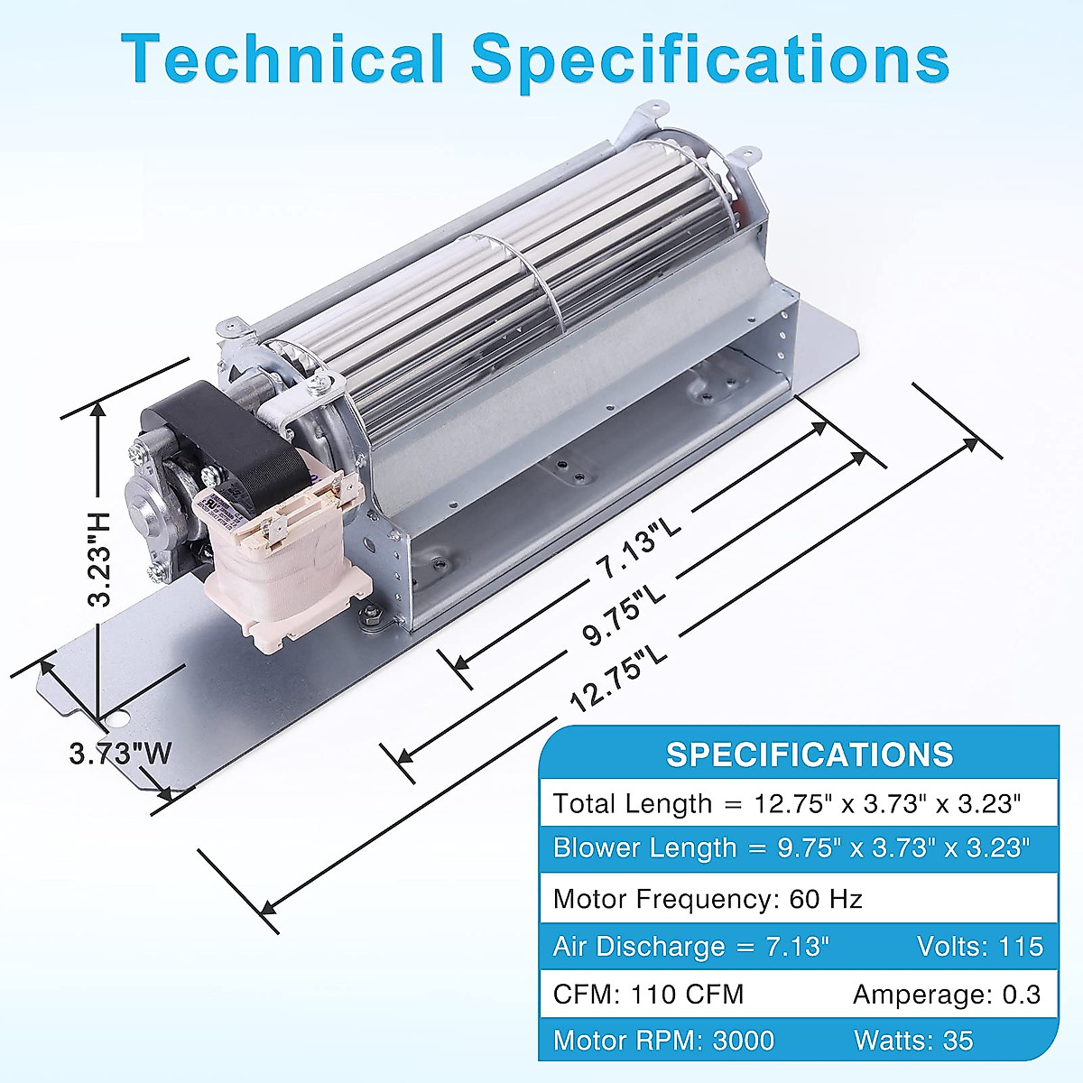 Hipoilk GZ550 Fireplace Blower Fan Kit for Napoleon & Continental Gas Fireplaces, GZ550-1KT GZ552 GZ550-KT B440-KT Fireplace Blower Kit