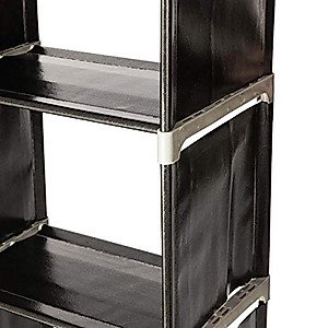 Utility Shelves Multifunctional Assembled 3 Tiers 6 Compartments Storage Shelf Black