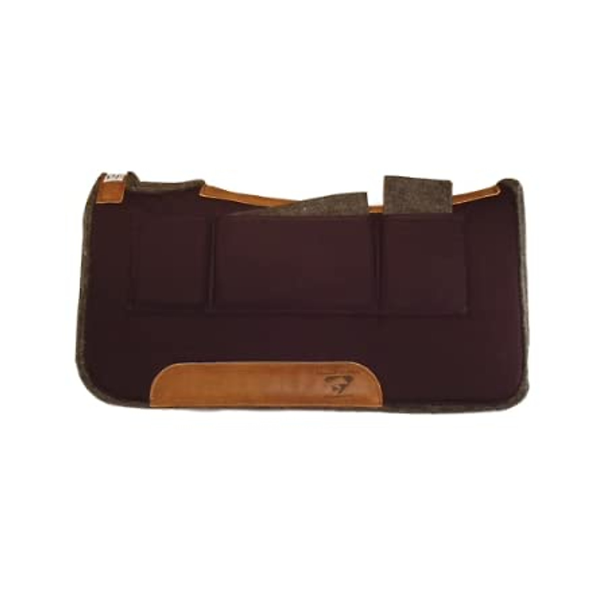 Diamond Wool Contoured Pressure Relief Western Saddle Pad with Shims for Horses 32x32 — 1" Thickness, Pacific