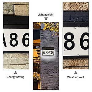OSALADI Solar Lights Outdoor Metal Sign House Numbers Solar Powered Address Sign Set Lighted Address Sign Lamp for Home Street Garden Doorplate Black Outdoor Sign Outside Solar Lights