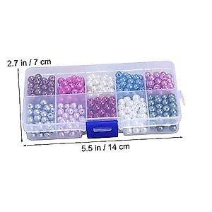 COHEALI 500pcs Glass Crystal Beads Bracelet Kit Beads Bracelets Beads Gemstone Round Loose Bead Box Set Mixed Crystal Jewel Beads Dyed Beads Round Beads for Necklace Making Suite Jewelry
