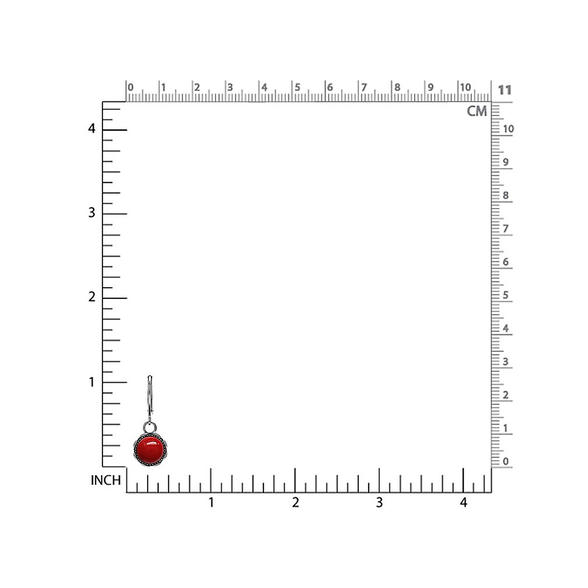 Silvershake Created Red Coral 925 Sterling Silver Filigree Leverback Dangle Earrings