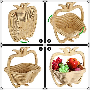 ZJX0769 Pineapple Fruit Foldable Basket in Healthy & Reusable Wooden Tray Gourmet Fruit Box Best Gift for Holiday Kitchen Party