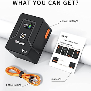 ZGCINE ZG-V160 V Mount Battery 14.8V 9600mAh 142Wh w/D-Tap/ USBC1/ USBC2 Outputs Power Bank for Video Cameras/Camera Monitor/LED Video Light/Smartphone and Other Digital Equipment,for Amaran 60D/60X