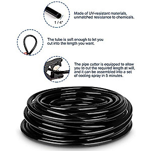 H&G lifestyles Misters for Patio Misting System 26.2FT (8M) Misting Line 8 Brass Mist Nozzles Brass Adapter DIY for Patio Garden Umbrellas Greenhouse Trampoline