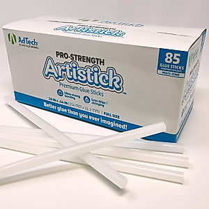 AdTech Premiere Hot Glue Sticks 10" Full Size, White, 85 Sticks