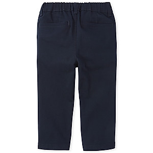 The Children's Place baby boys And Toddler Stretch Chino Pants, Flax/New Navy 2 Pack, 5T US