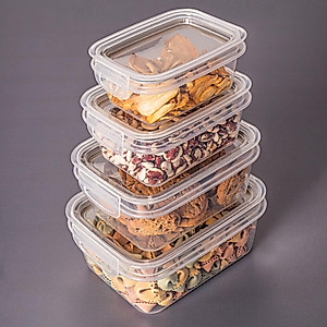 Plasutil 4-Pc Perfect Lock Food Storage Containers Set BPA-Free | Airtight Lids with Locking Tabs | Ideal for Lunch, Meal Prep & Leftovers | Kitchen Organization, Pantry