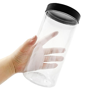 UEJYWUY 16 Pack 32 Oz Plastic Jars With Screw Lids, Wide Mouth Empty Clear Plastic Storage Container, Food Grade Large Round Jar for Household and Kitchen Organizing