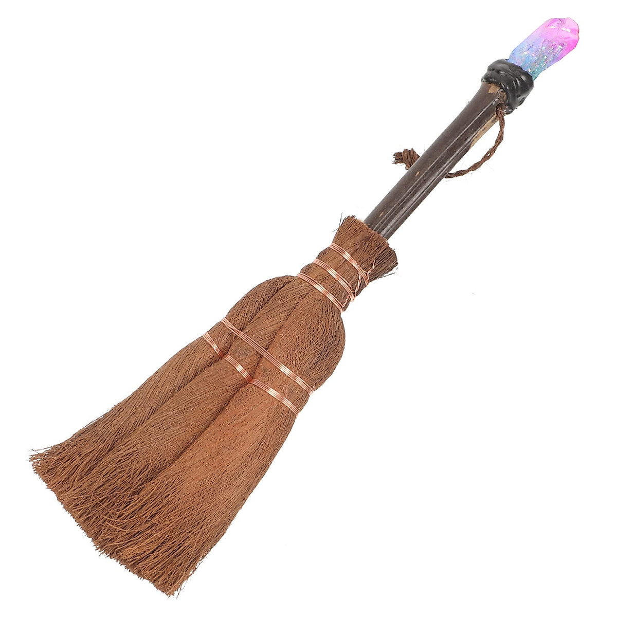 Alipis 4pcs Children's Mini Broom Witches Altar Crystal Broom Halloween Brooms Decor Mini Wizard Broom Altar Ornament Halloween Decorations Indoor Short Broom Wooden The Witch Miniature