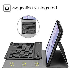 FINTIE Keyboard Case for Samsung Galaxy Tab A 8.4 2020 Model SM-T307, Slim Shell Lightweight Stand Cover with Detachable Wireless Bluetooth Keyboard, Black