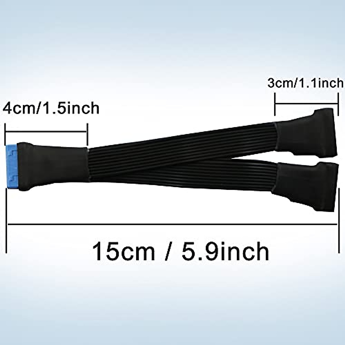 GINTOOYUN USB 3.0 Header Extension Cable, 19/20 Pin 1 to 2 Y Splitter Internal Extension Adapter DIY(5.9 inch)