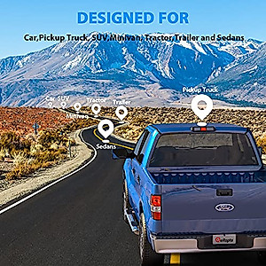 HD 720P eRapta ERT02 Backup Camera Front Rear View License Plate Reverse Universal for Pickup Truck Car SUV 149° Perfect Angle Night Vision Mirror Function Waterproof