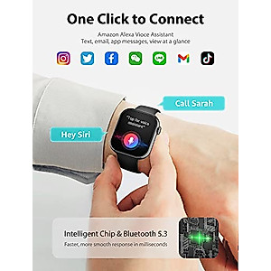 Zombazi Smart Watch for Men Women (Black)