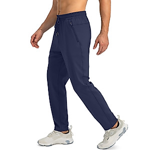 G Gradual Men's Sweatpants with Zipper Pockets Tapered Joggers for Men Athletic Pants for Workout, Jogging, Running (Navy, X-Large)