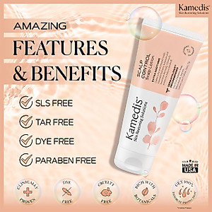 KAMEDIS Moisturizer Scalp Leave-On Botanical Lotion. For Dandruff, Dry, Itchy, Flaky, Seborrheic Dermatitis, Psoriasis and Sensitive Scalp Skin. Over-Night Head Mask, Parabens Free. 3.38 Fl Oz.
