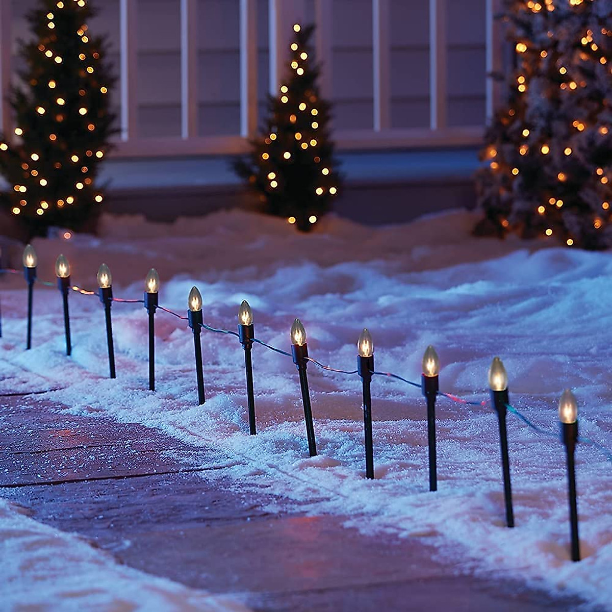 Pallerina 25 Pack C9 Clear Incandescent Bulbs, C9 Christmas Light Bulbs Replacement Light Bulb, 7 Watt Night Light Bulbs C9/E17 Intermediate Base, Candle Light Bulbs