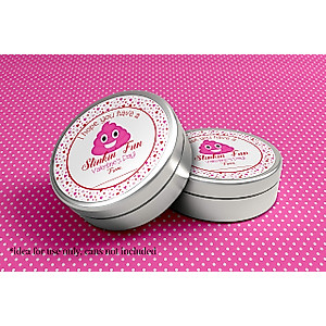 Stinkin’ Fun Pink Poop Emoji Valentine Party Favor Sticker Labels for Girls, 40 2" Party Circle Stickers by AmandaCreation, Great for Classroom Valentines, Envelope Seals, Gifts & Treats