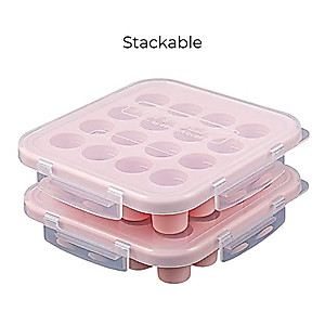 Souper Cubes MyMilk Baby Food Freezer Tray With Lid - 1/2 Oz Silicone Breast Milk Freezer Tray - Perfect Storage Container for Baby Food, Purees, and Breast Milk - Pink