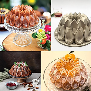 WBJKZJD Charlotte Cake Mold Aluminium Kitchen Accessories Decoration Round Christmas Wedding Family 3D Charlotte Cake Pan (Crown shape)
