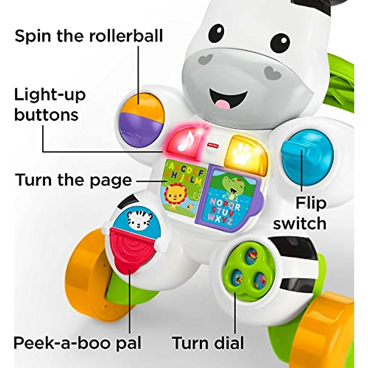 Fisher-Price Baby to Toddler Learning Toy, Learn with Me Zebra Walker with Music Lights and Activities for Ages 6+ Months