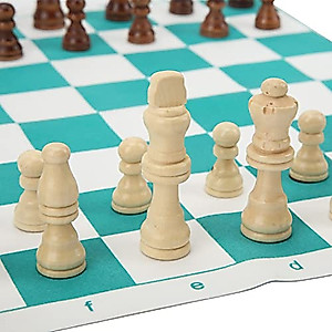 Chess Set,2 in 1 Travel Board Games for Kids and Adults,Packs and Travels Easy, Folding Roll up Chess Game Sets,Chess Set with PU Foldable Board and Weighted Pieces