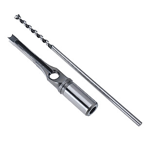 Square Hole Mortise Chisel Drill Bit Set, HSS Woodworking Hole Saw Mortising Chisel Hole Drill Bits 6/25" 1/4" 5/16" 3/8" 2/5" 1/2" 9/16" (7 Pieces)