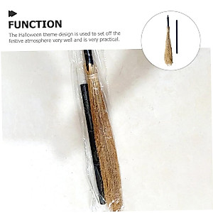 WOFASHPURET Masquerade Witch Broom Halloween Decorative Prop Broomstick Witch Broomtick Prop Witch Costume Accessories Halloween Party Broom Costumes Broom Prop Home Ornament Wooden