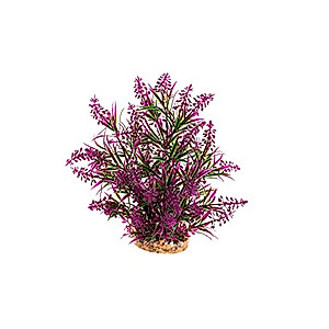 CNZ Aquarium Decor Fish Tank Decoration Ornament Artificial Plastic Plant Green/Purple, 11.8-inch