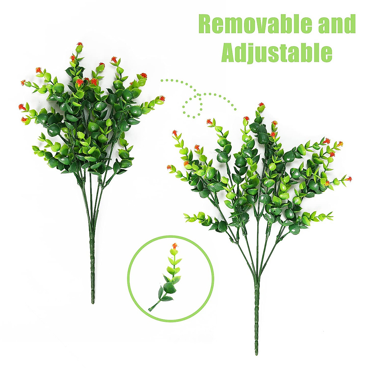 Edvision 9 Bundles Artificial Flowers, Outdoor UV Resistant Fake Flowers No Fade Artificial Plants for Indoor Outside Hanging Planter Window Box Garden Porch Patio Yard Home Wedding Decor (Orange)