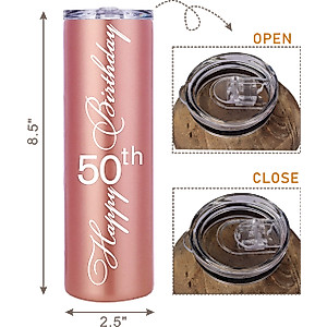 MEANT2TOBE 50th Birthday Gifts for Women, Gifts for 50th Birthday Girl,Happy 50th Birthday Tumbler, 50th Birthday Gift Ideas
