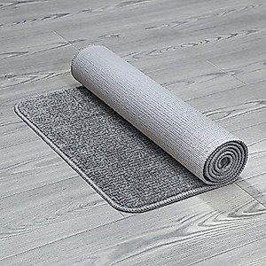Machine Washable Solid Design Non-Slip Rubberback 2x6 Soft Shag Runner Rug for Hallway, Bedroom, Bathroom, Living Room, Kitchen, 2'2" x 6', Gray
