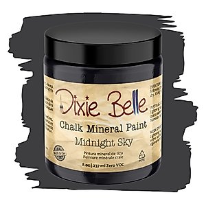 Dixie Belle Paint Company Chalk Finish Furniture Paint | Midnight Sky (8oz) | Matte Blue Black Chic Chalk Mineral Paint | DIY Furniture Paint | Made in the USA