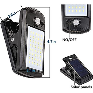 YJFWAL 4 Pack Solar Lights Outdoor 40 LED 3 Modes Clip on Lights Outdoor Solar Security Lights Solar Motion Sensor Lights IP 65 Waterproof Solar Wall Lights for Backyard, Garage, Deck, Garden Fence
