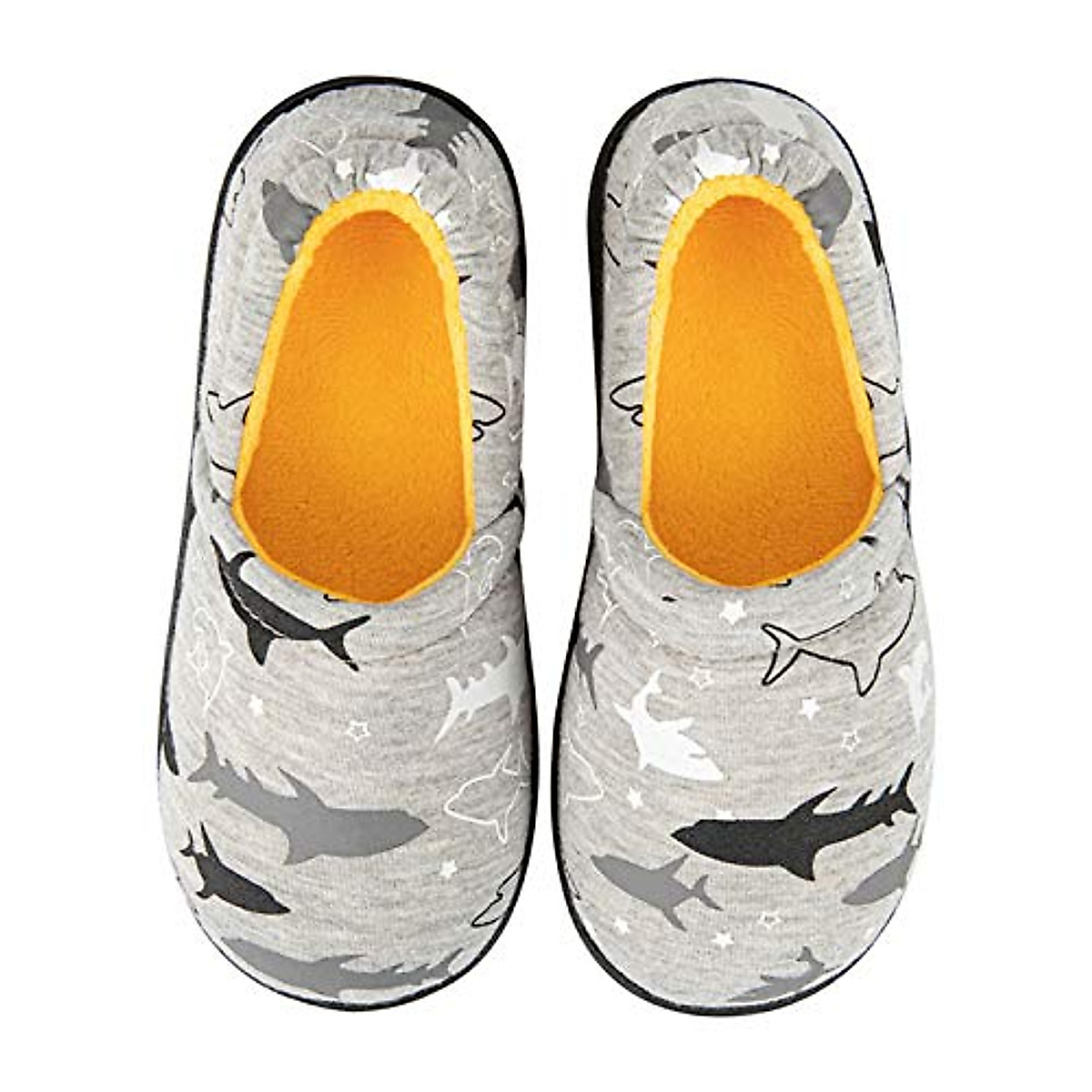 Forbeautiful Little Kids Big Boys House Slippers, Kids Fur Lined Warm Slip On Home Slippers Cute Winter Nonslip Indoor Dinosaur Slippers