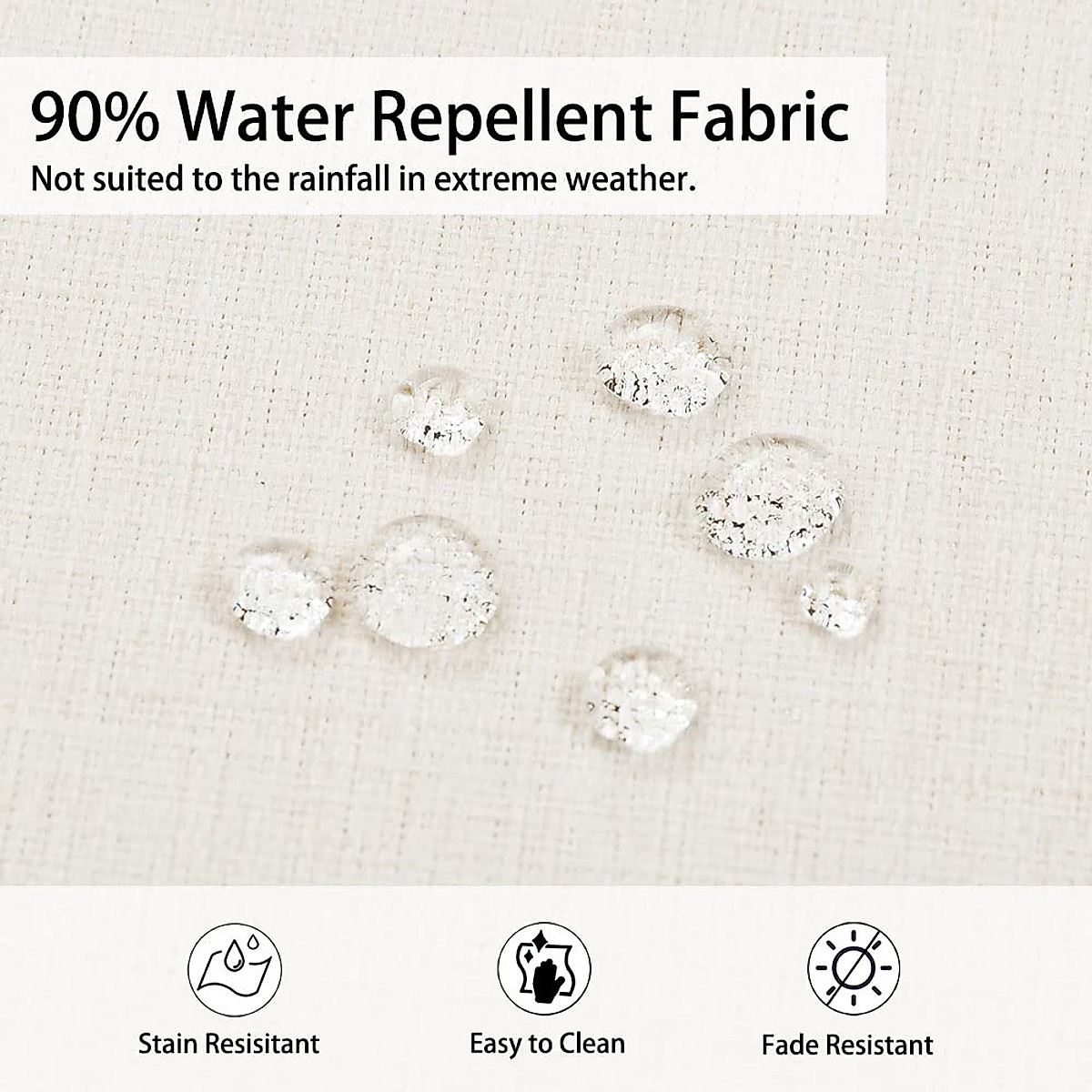 Magpie Fabrics Square Corner Seat Cushion, 18" x 18" x 2.5", 2 Pack, Indoor/Outdoor Waterproof Weather Resistant Universal Chair Pads for Patio Garden Dining - Cream Beige