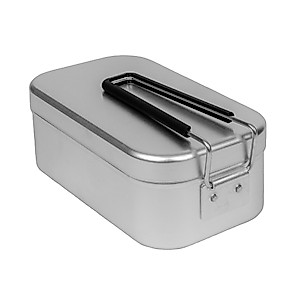 TRANGIA Mess Tin with Handle (6.5 x 3.5 x 2.6-Inch), Silver